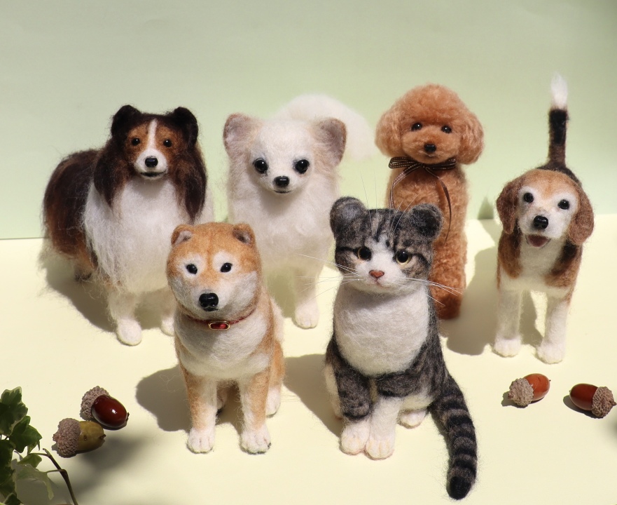中山みどり監修 羊毛フェルトで愛犬・愛猫を作ろう｜京都府で習い事なら、カルチャー京都 de Basic.（京都市下京区四条烏丸）