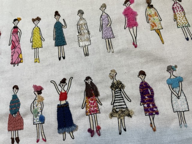 ”ぬりえ” みたいなファブリック 100ネエサン®刺繍｜京都府で習い事なら、JEUGIAカルチャーセンター洛北阪急スクエア（京都市｜洛北｜高野）